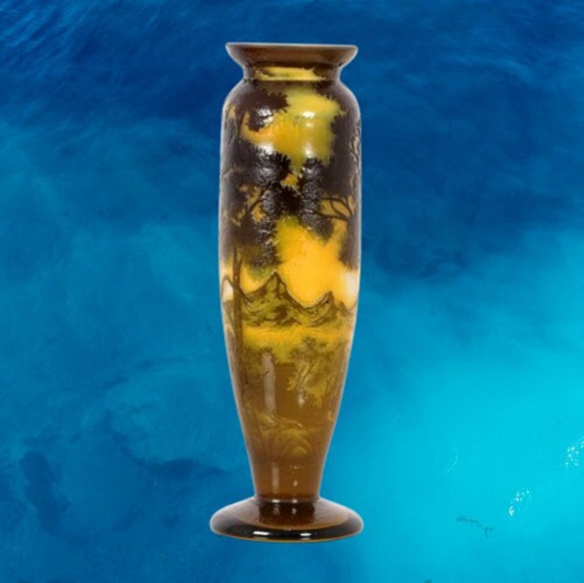 Forest at Dusk Cameo Glass Vase - Galle Type - Etsy