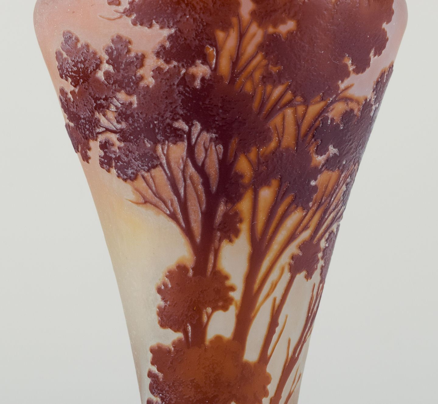 Emile Gallé, France, Art Nouveau Glass Vase With Landscape Motif in ...
