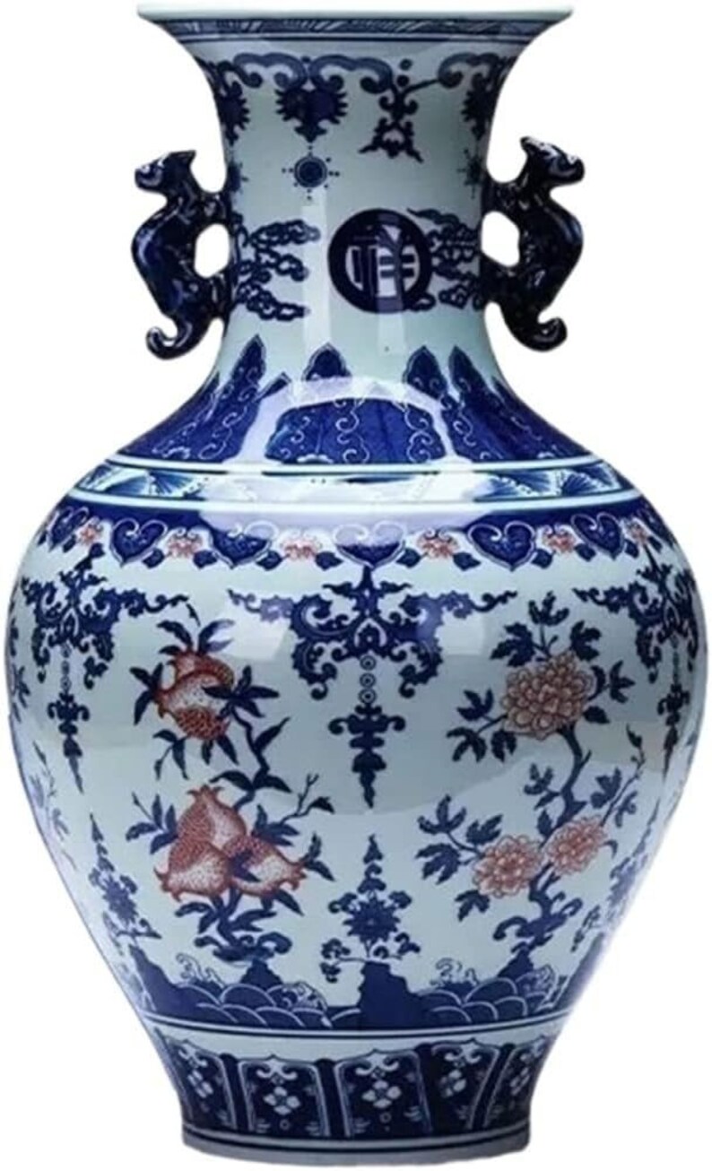 Chinese Blue and White Porcelain Ornaments Flower Vase - Etsy