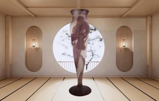 Large and Old Emile Gallé Vase in Frosted and Purple Art Glass With ...