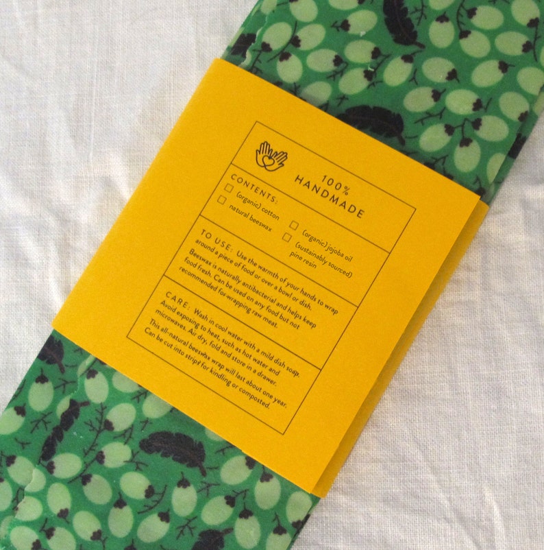 PRINTABLE Beeswax Wrap Package Sleeve Belly Band - Downloadable PDF ...