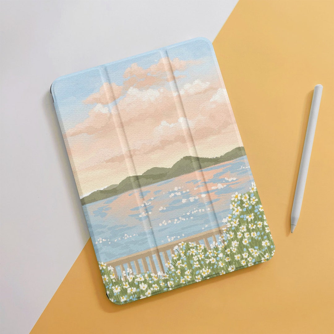 Oil Painting Scenery Flower iPad Case for iPad 10 Air 5 4 3 2 1 Pro 12. ...