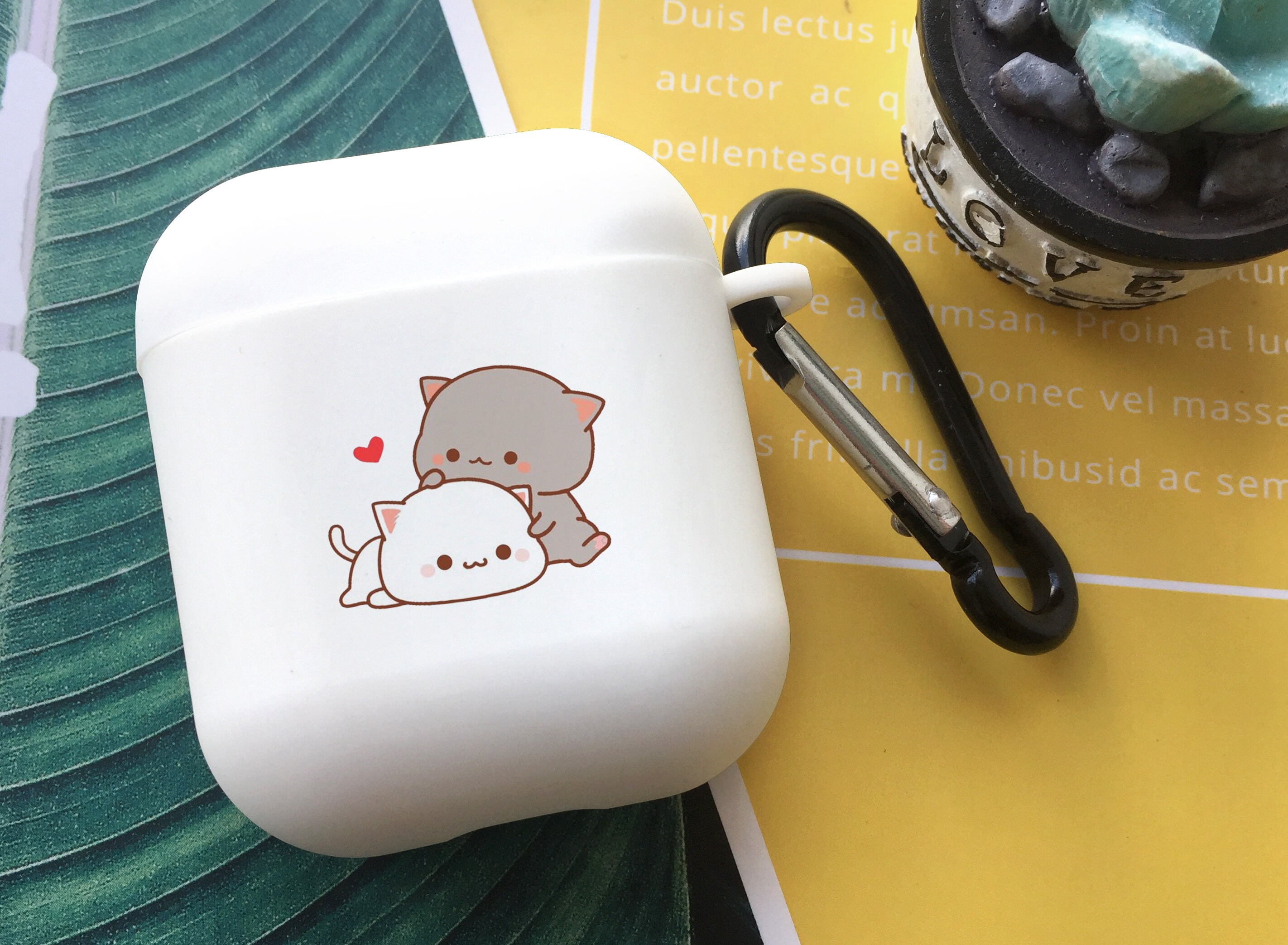 Cute Cat In Love Cartoon AirPods Case Airpod Shock Proof | Etsy