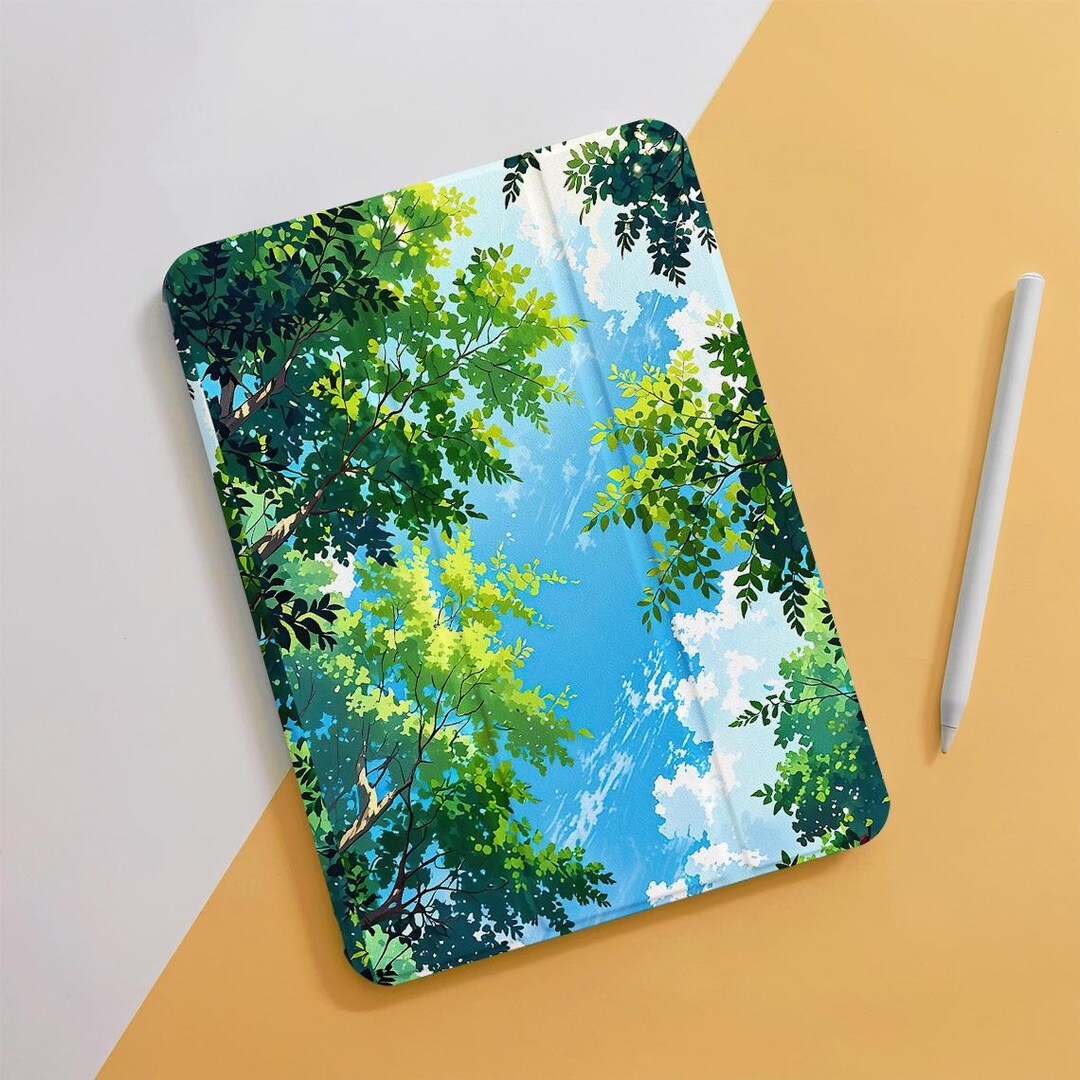 Green Trees and Blue Sky iPad Air Case for 10.9 10.5 10.2" iPad 10/9/8 ...