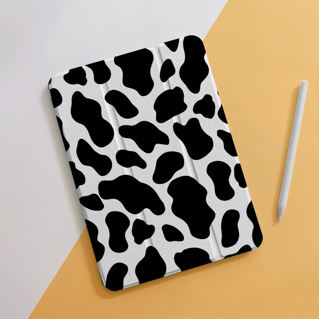 Cute Black Cow Print iPad Case for Air 5 4 3 2 1 Pro 12.9" 11", 10.5 ...