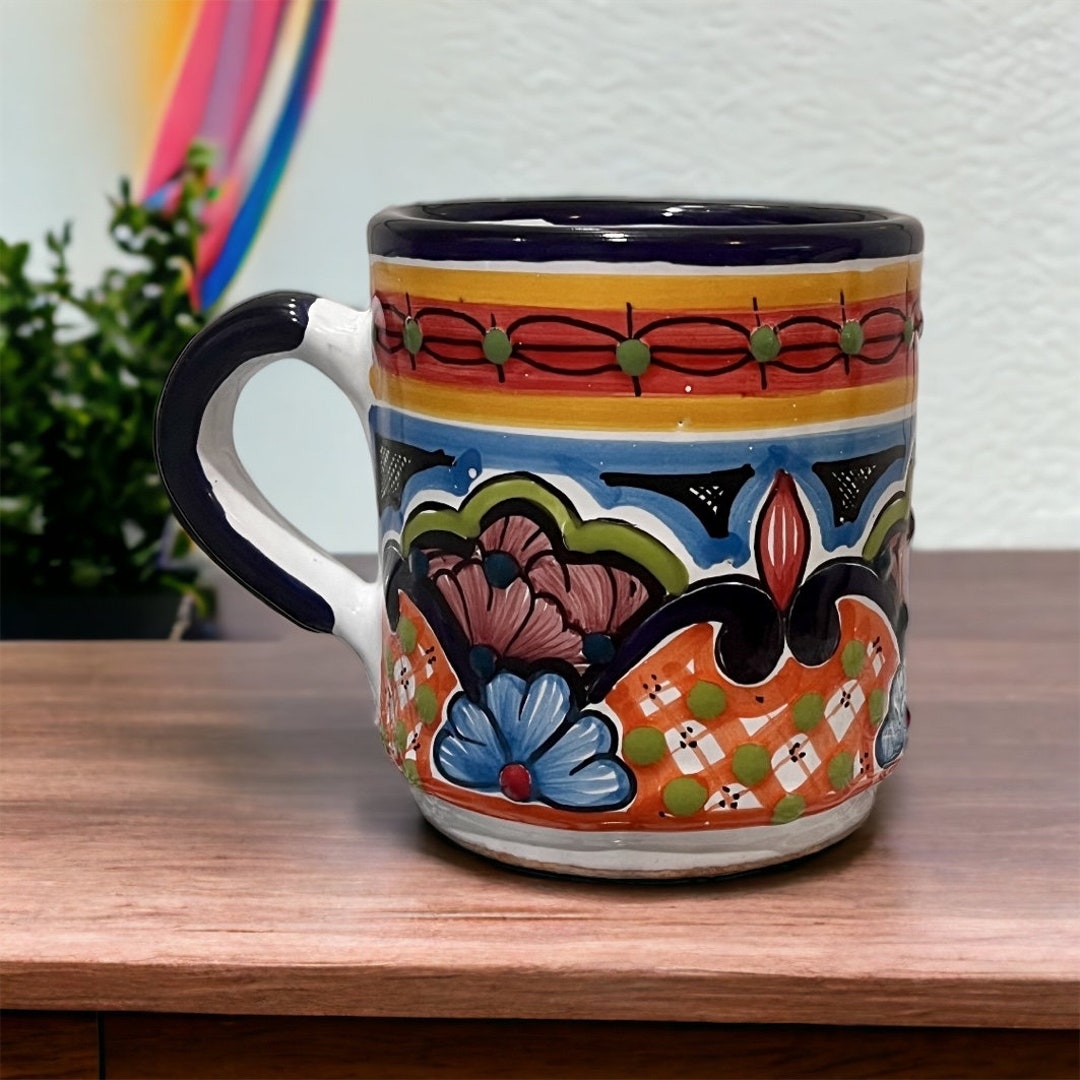 Chocolate Mug, Coffee Cup,handcrafted Multicolored Mexican Mug - Etsy