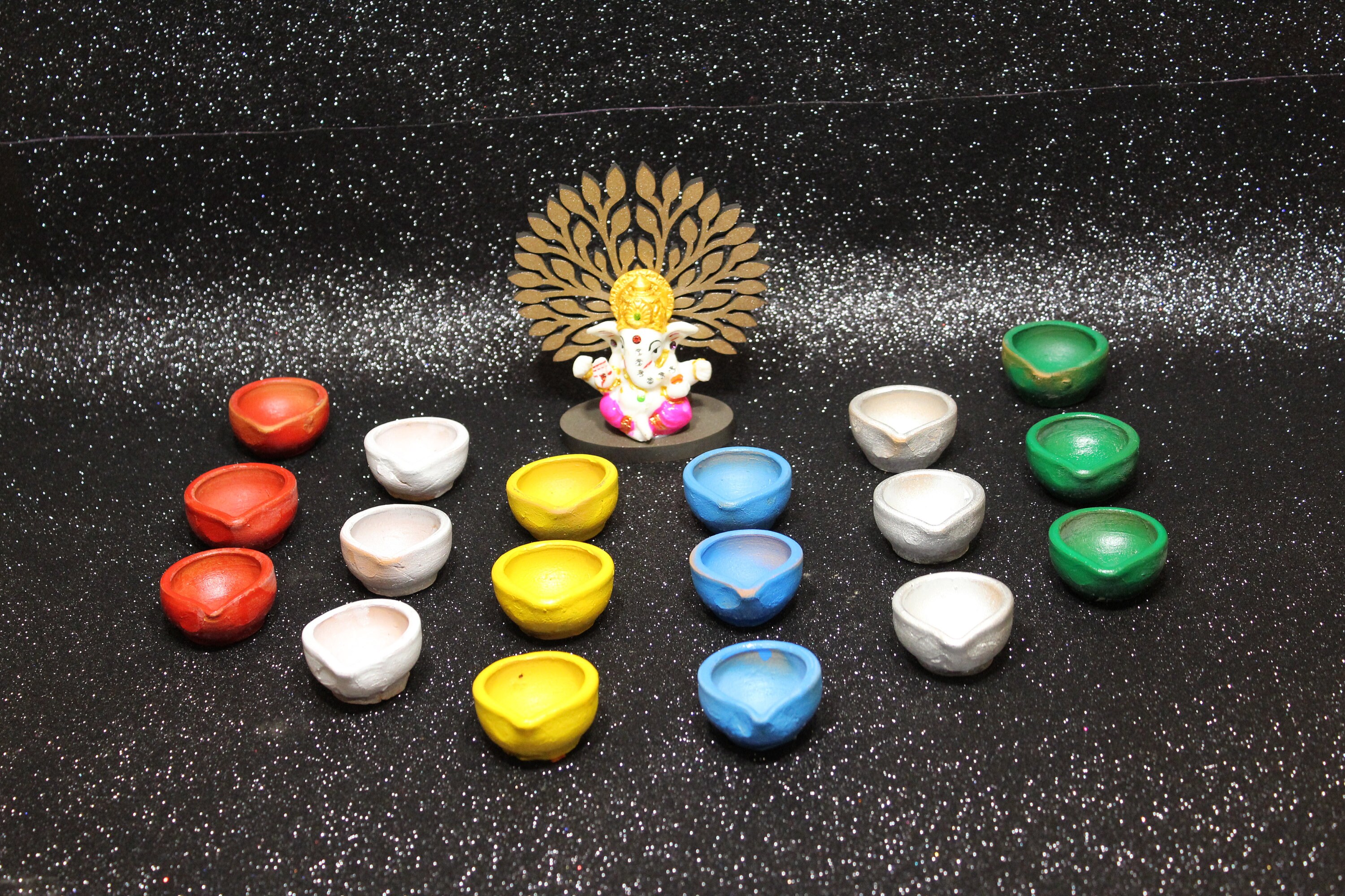 Handmade Colorful Clay Diyas With Wicks, Mitti Diyas ,festivals ...