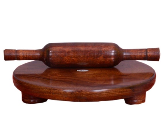 Wooden Chakla Belan Set Sheesham Wood Roti Maker Polpat With - Etsy