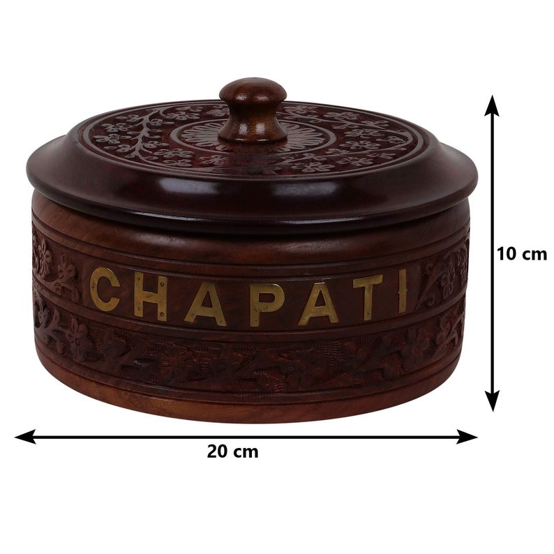Wooden Serving Chapati Box, Roti Box, Sheesham (rosewood) Casserole ...