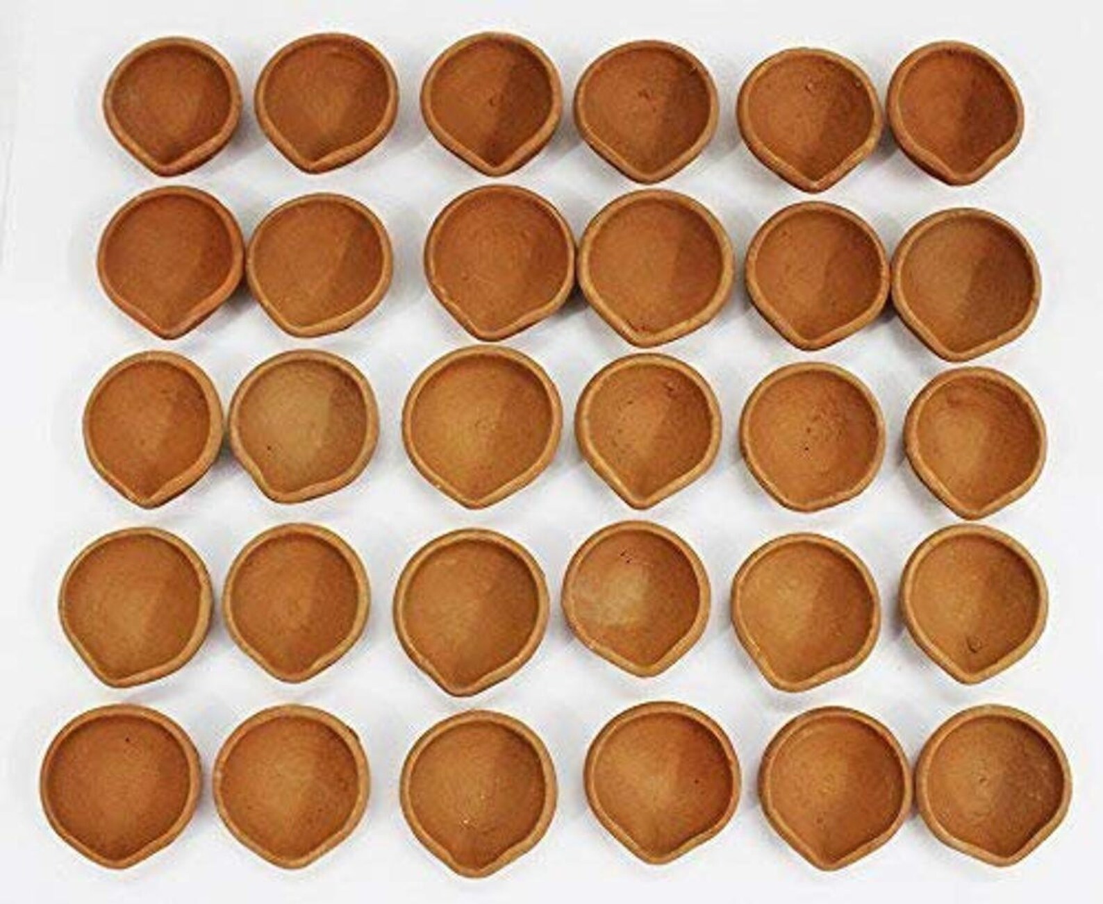Handmade Clay Diyas With Wicks 100 Pcs, Mitti Diyas, Festivals, Diwali ...