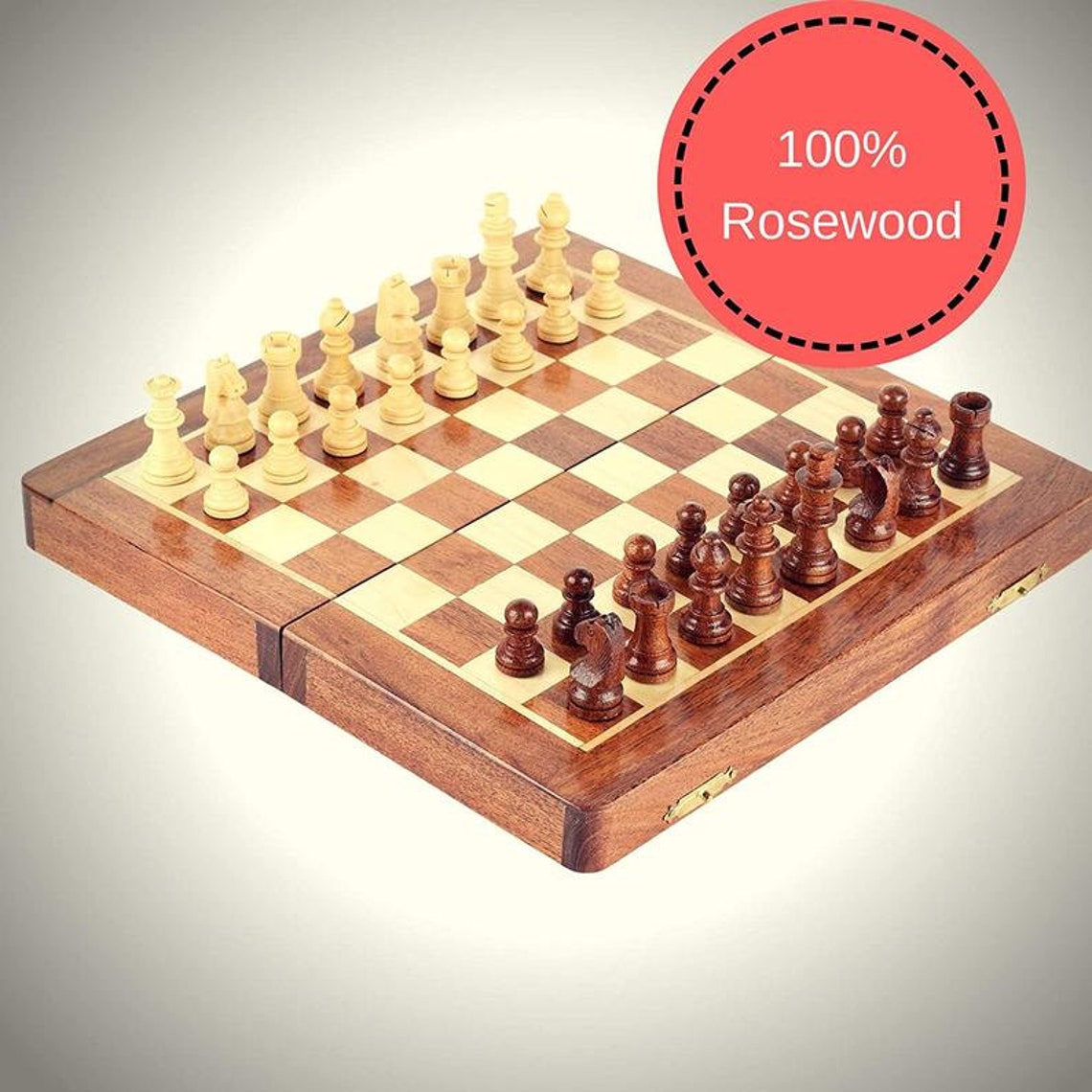 Wooden Magnetic Folding Travel Chess 10 X 10 Inches Pure - Etsy