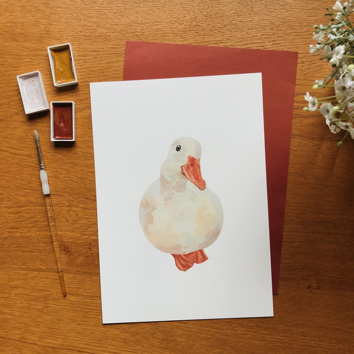 Duck Illustration Duck Art Print Animal Illustration - Etsy