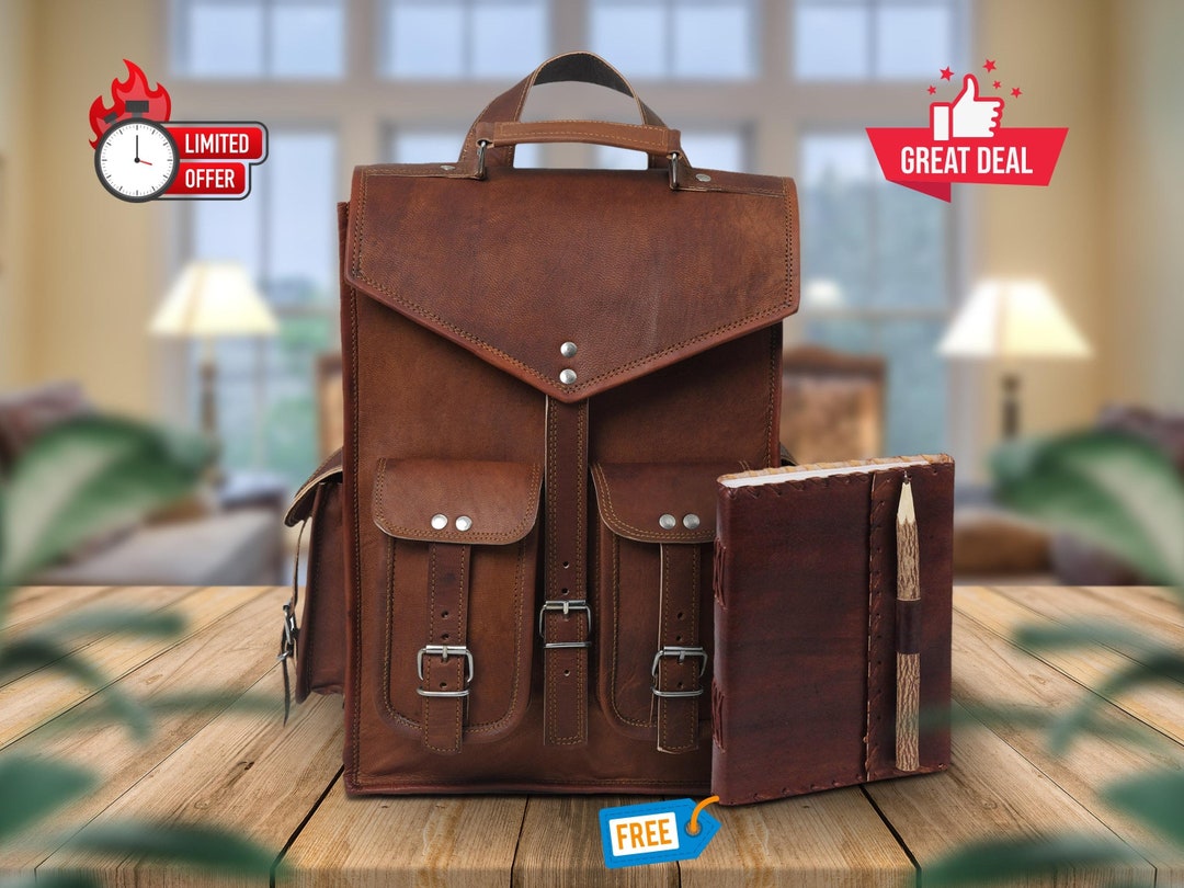 Free Journal With Pen,2 in 1 Convertible Leather Laptop Messenger ...