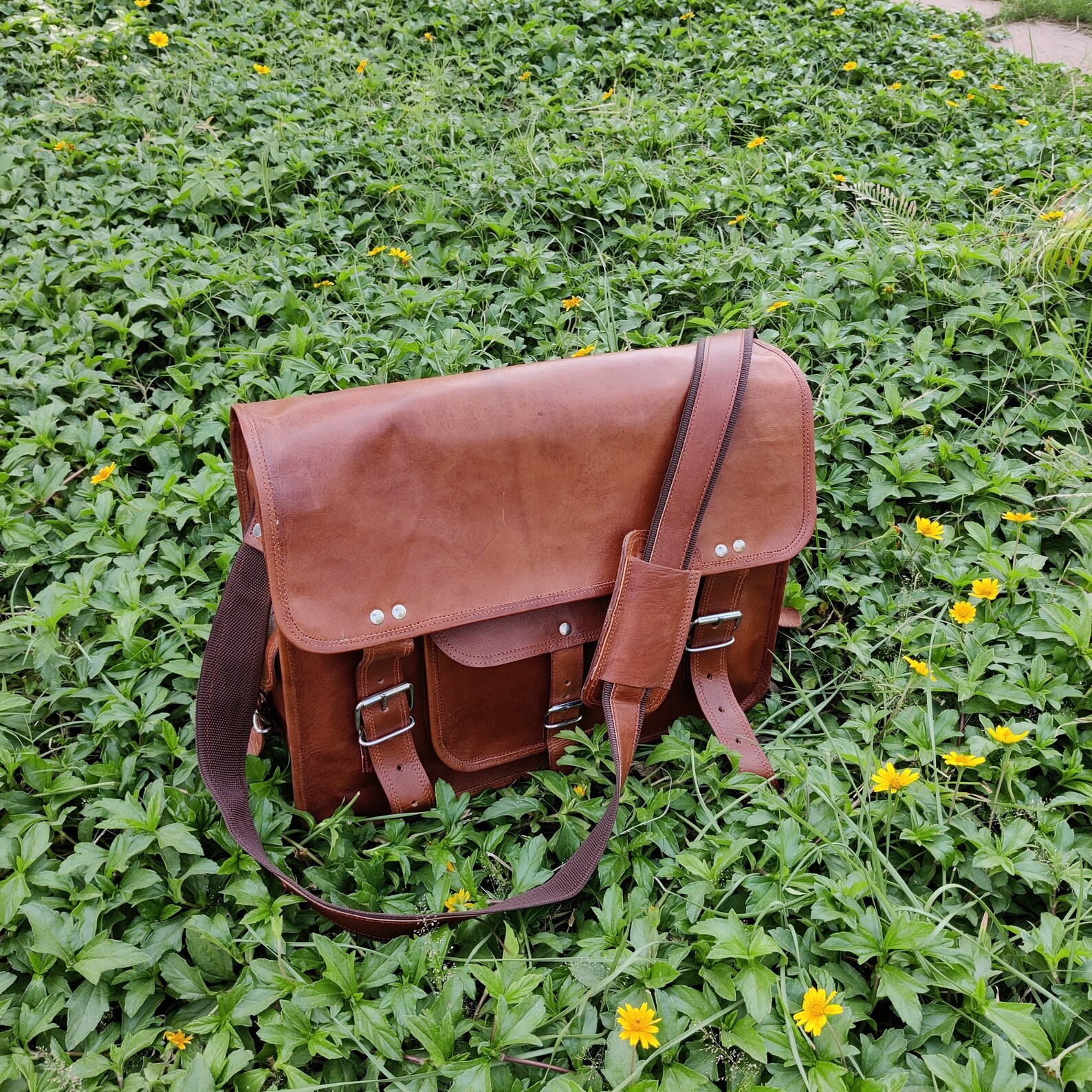 Leather Satchel bag Leather Crossbody School College Bag | Etsy