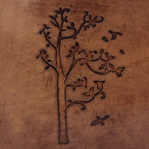 Vintage Tree Engraved Handmade Leather Journal for Students - Etsy