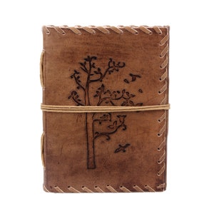 Vintage Tree Engraved Handmade Leather Journal for Students, Artists ...
