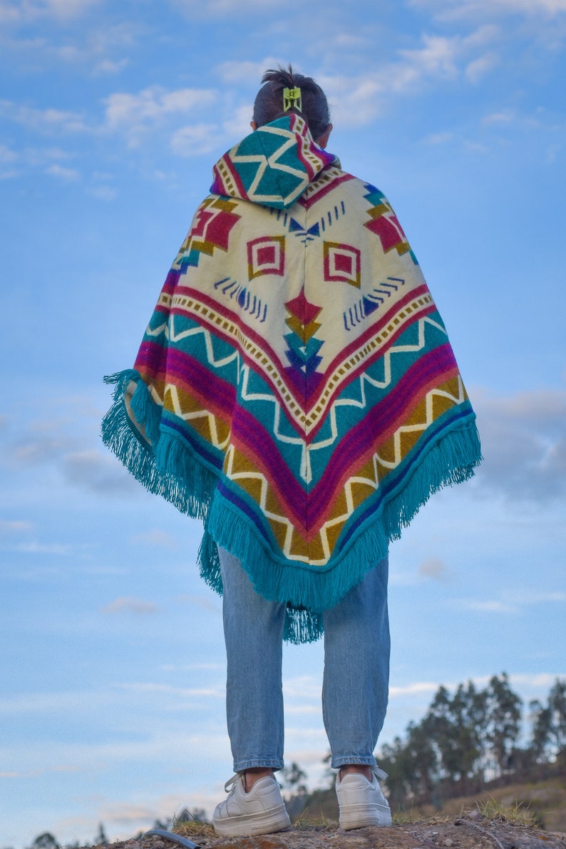 Alpaca Poncho Native Pattern V Shape Artisan Poncho Handmade Native ...