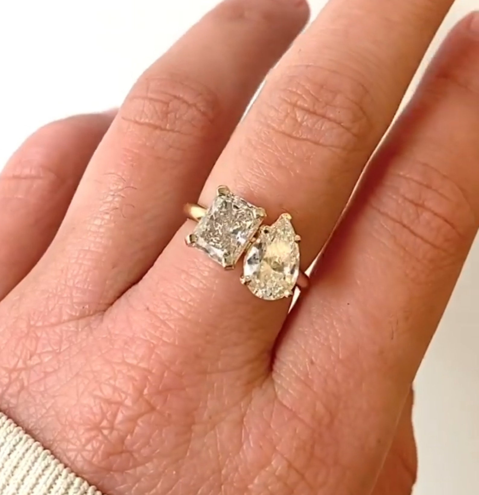 Toi Et Moi Ring Moi Et Toi Engagement Ring 2ct White Pear & | Etsy