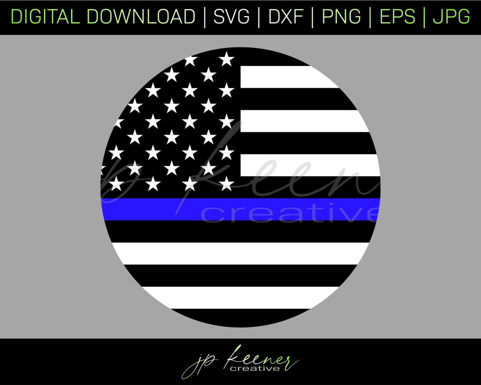 US Flag Police Circle SVG US Flag Police Circle Cut File - Etsy