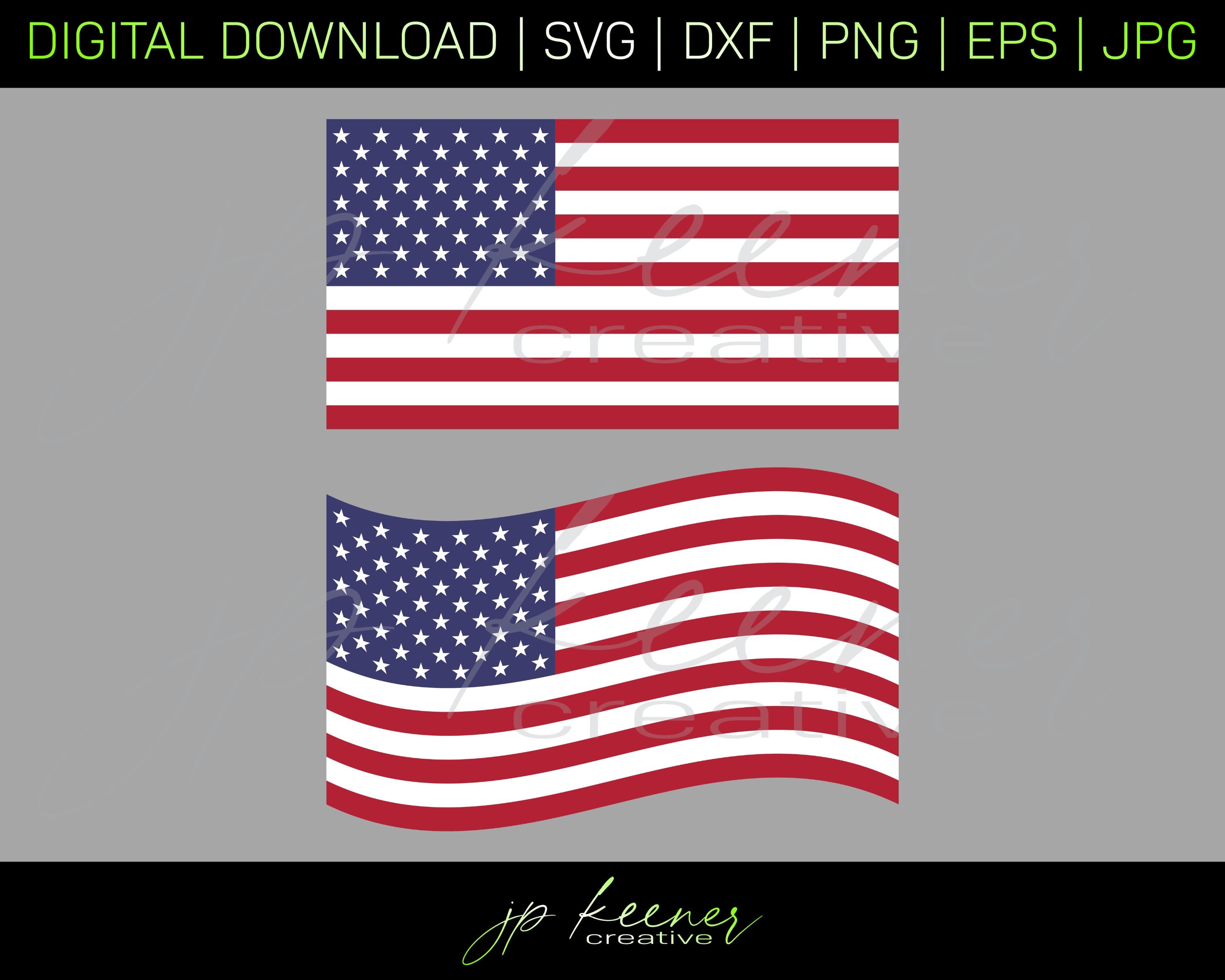 US Flag SVG Set American Flag Cut Files American Flag DXF - Etsy