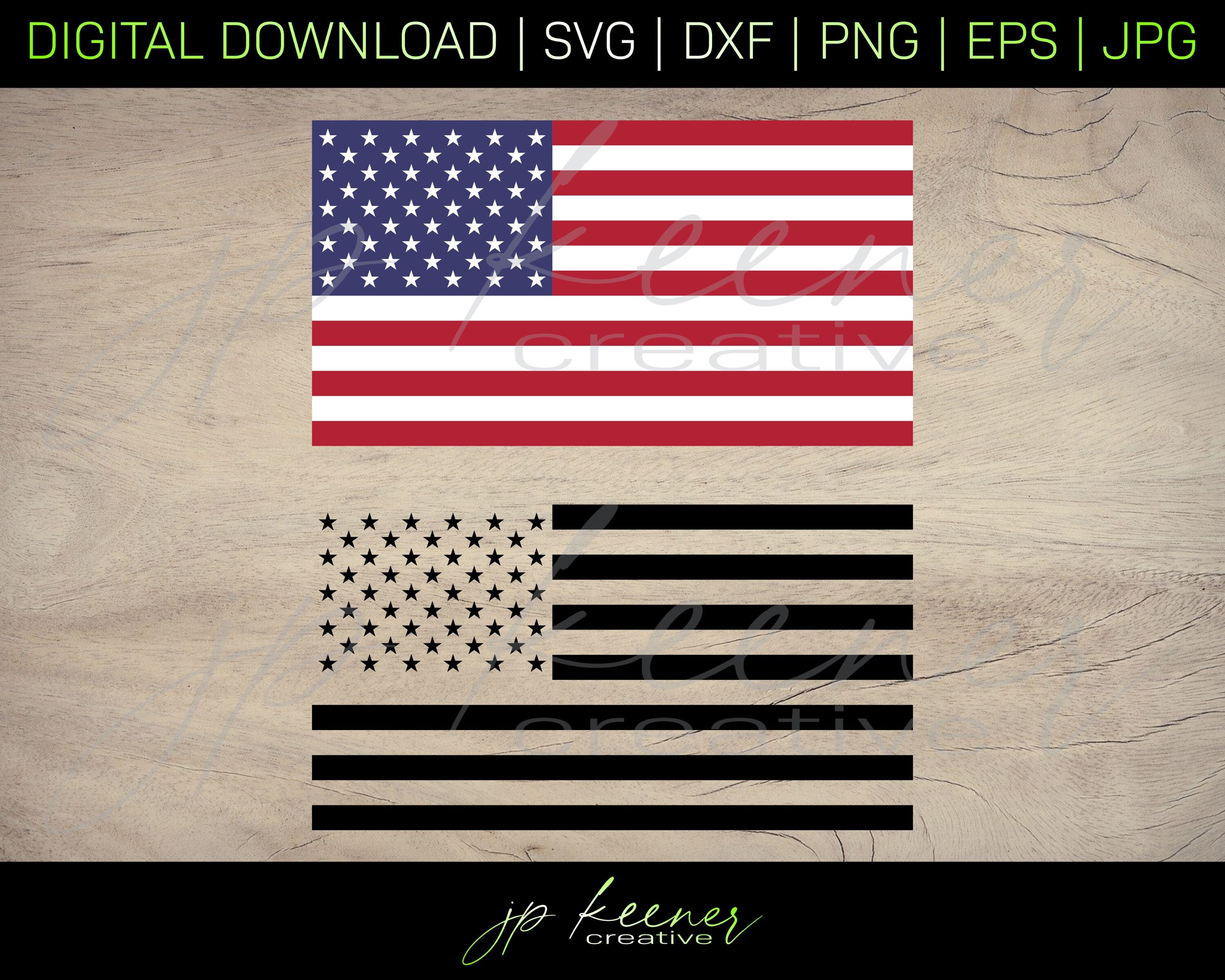 US Flag SVG Set American Flag Cut Files American Flag DXF - Etsy