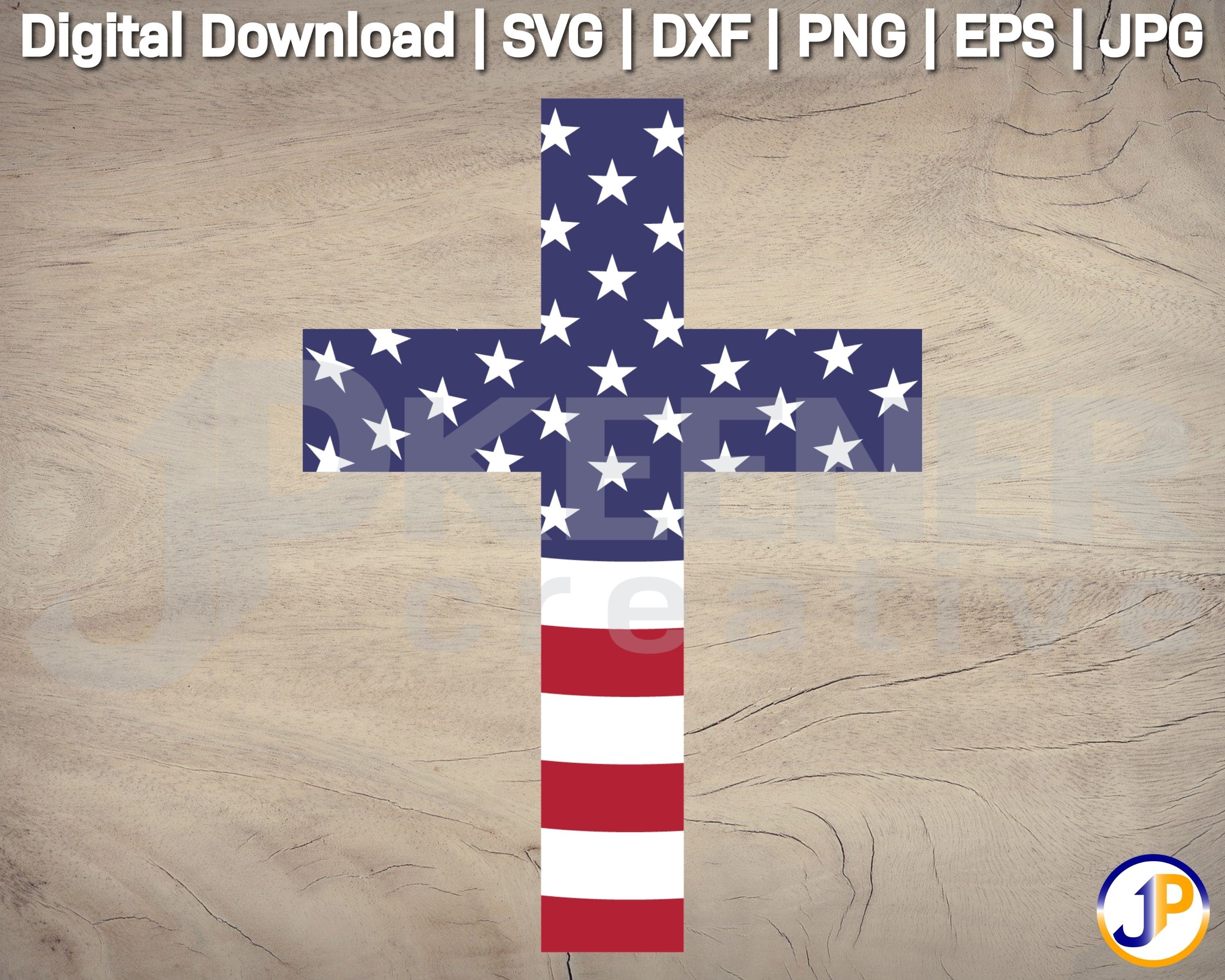 US Flag Cross SVG American Flag Cross SVG American Flag | Etsy