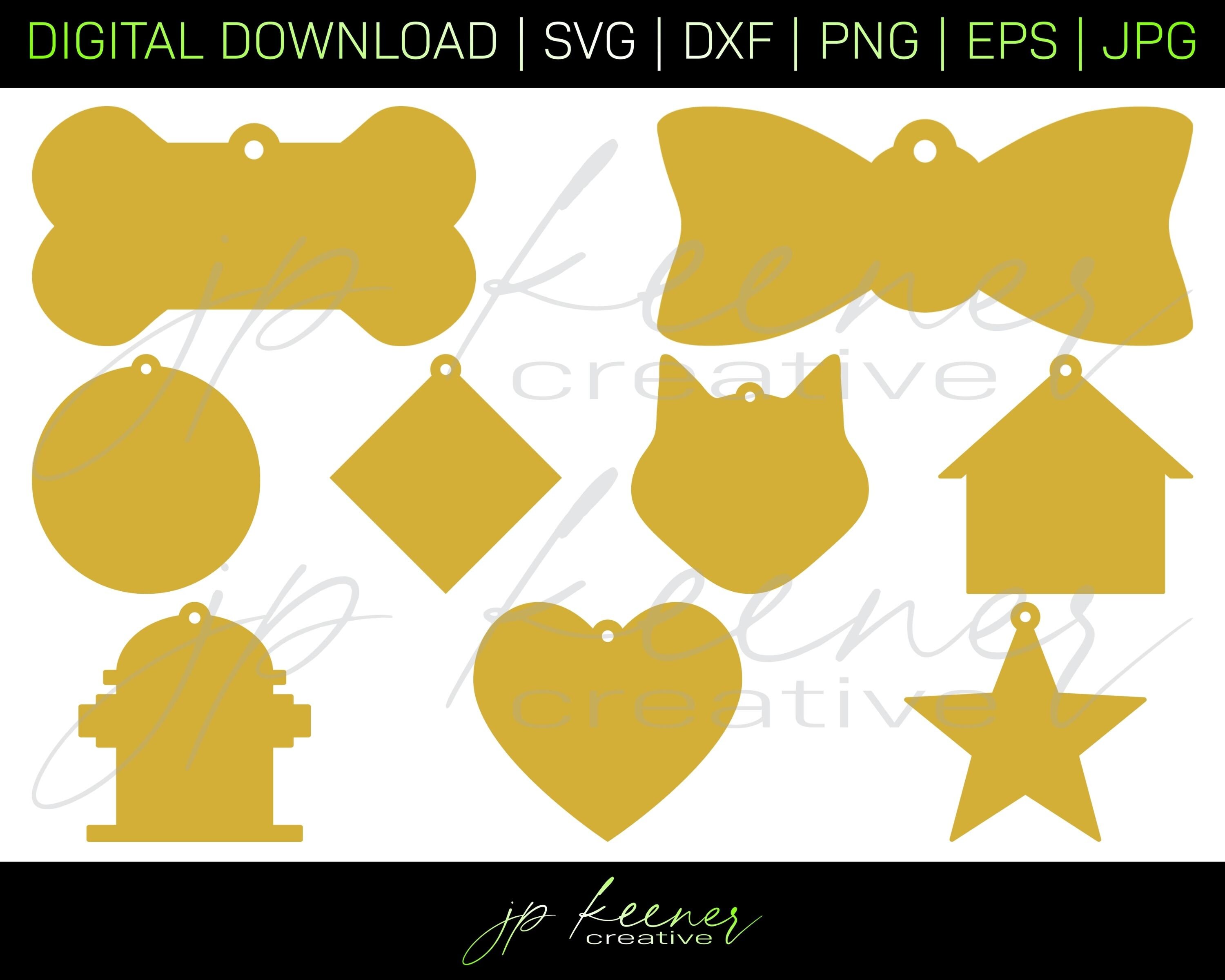 Pet ID Tag SVG Bundle Pet Tag Cut Files Pet Tag DXF Dog | Etsy