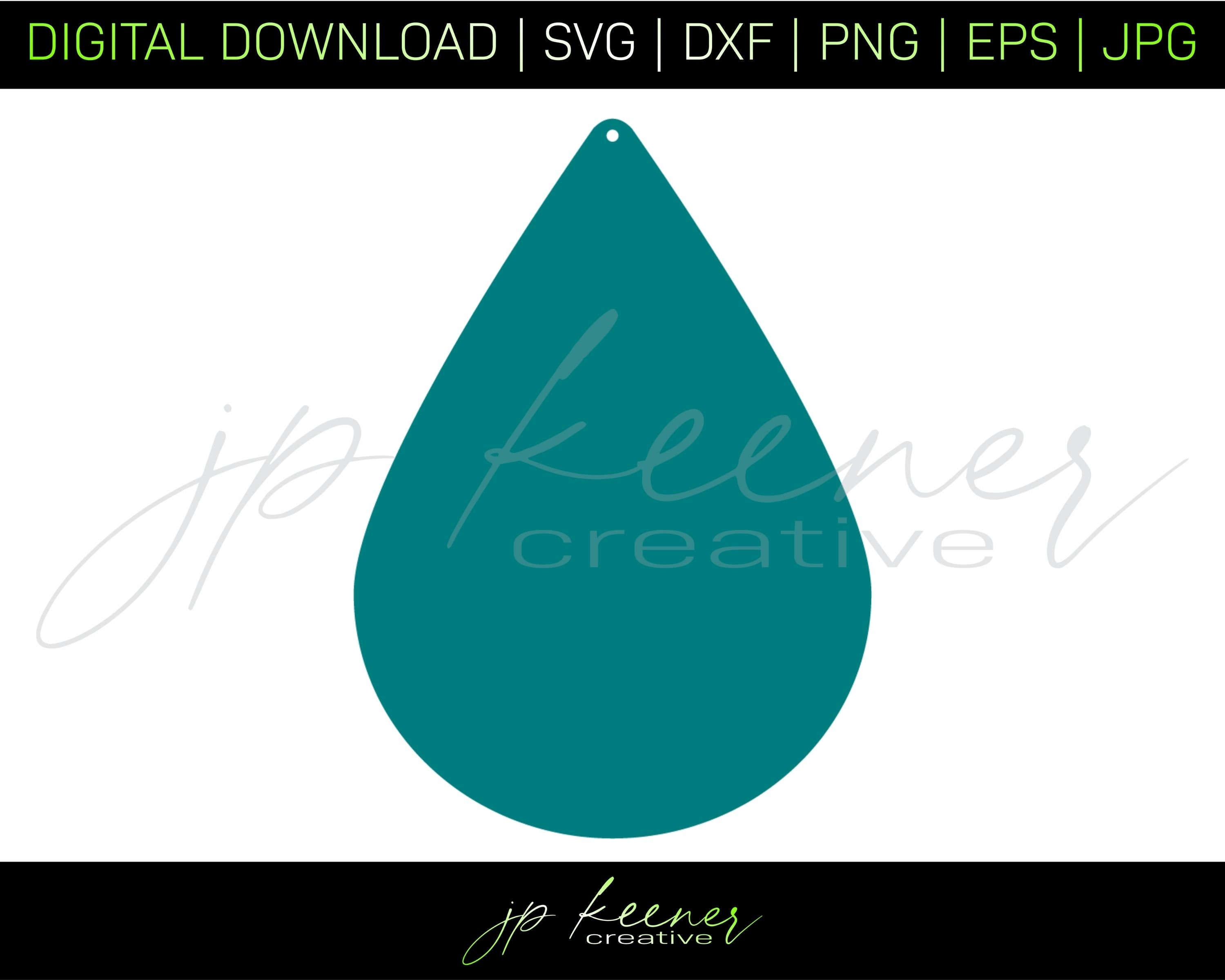 Teardrop Earring SVG Teardrop Earring Cut Files Teardrop - Etsy