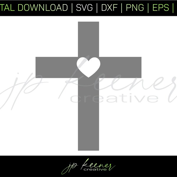 Cross Heart Svg - Etsy