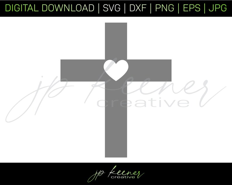 Cross With Heart SVG Cross With Heart Cut File Cricut - Etsy