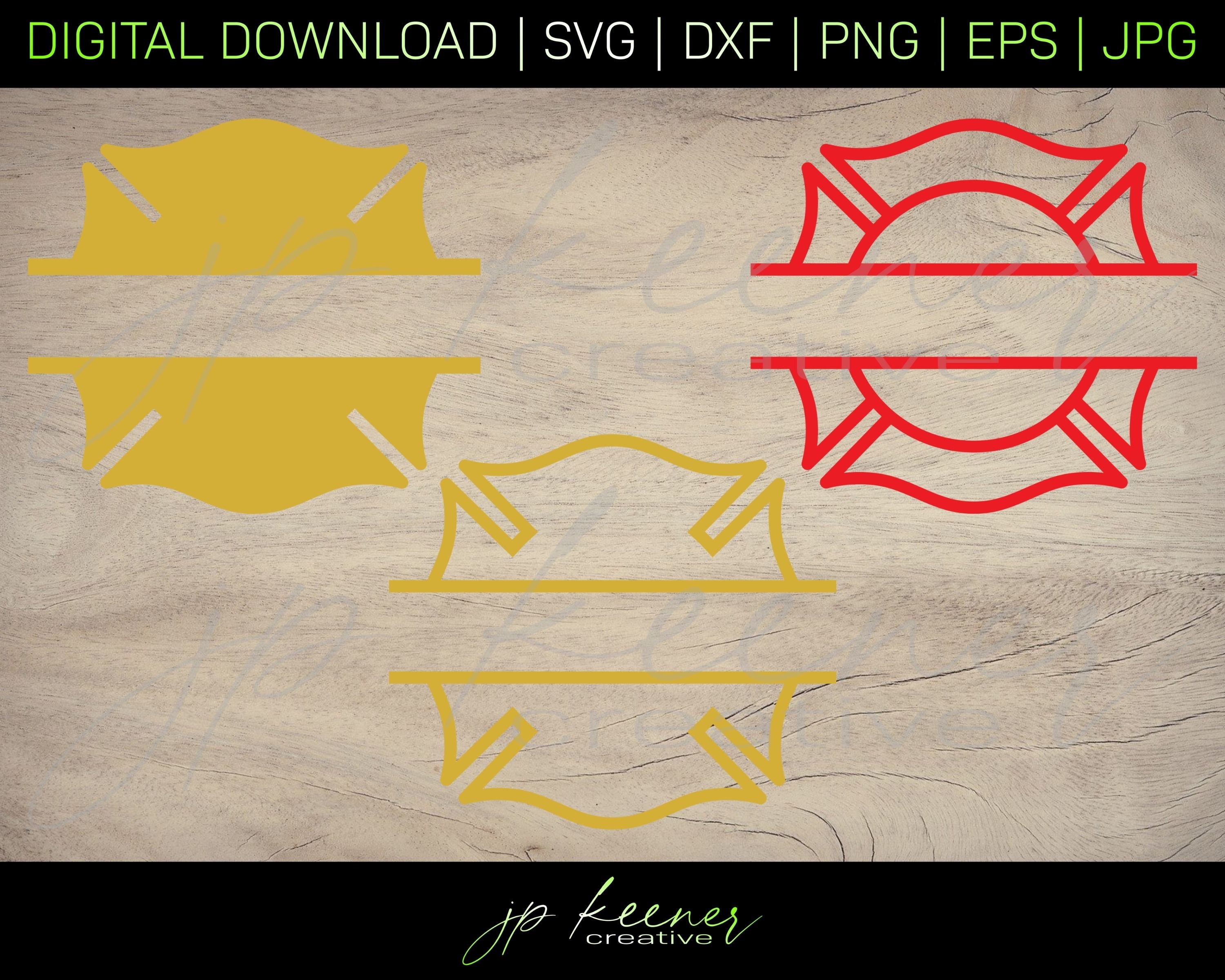 Split Firefighter Badge SVG Bundle Firefighter Badge Cut | Etsy