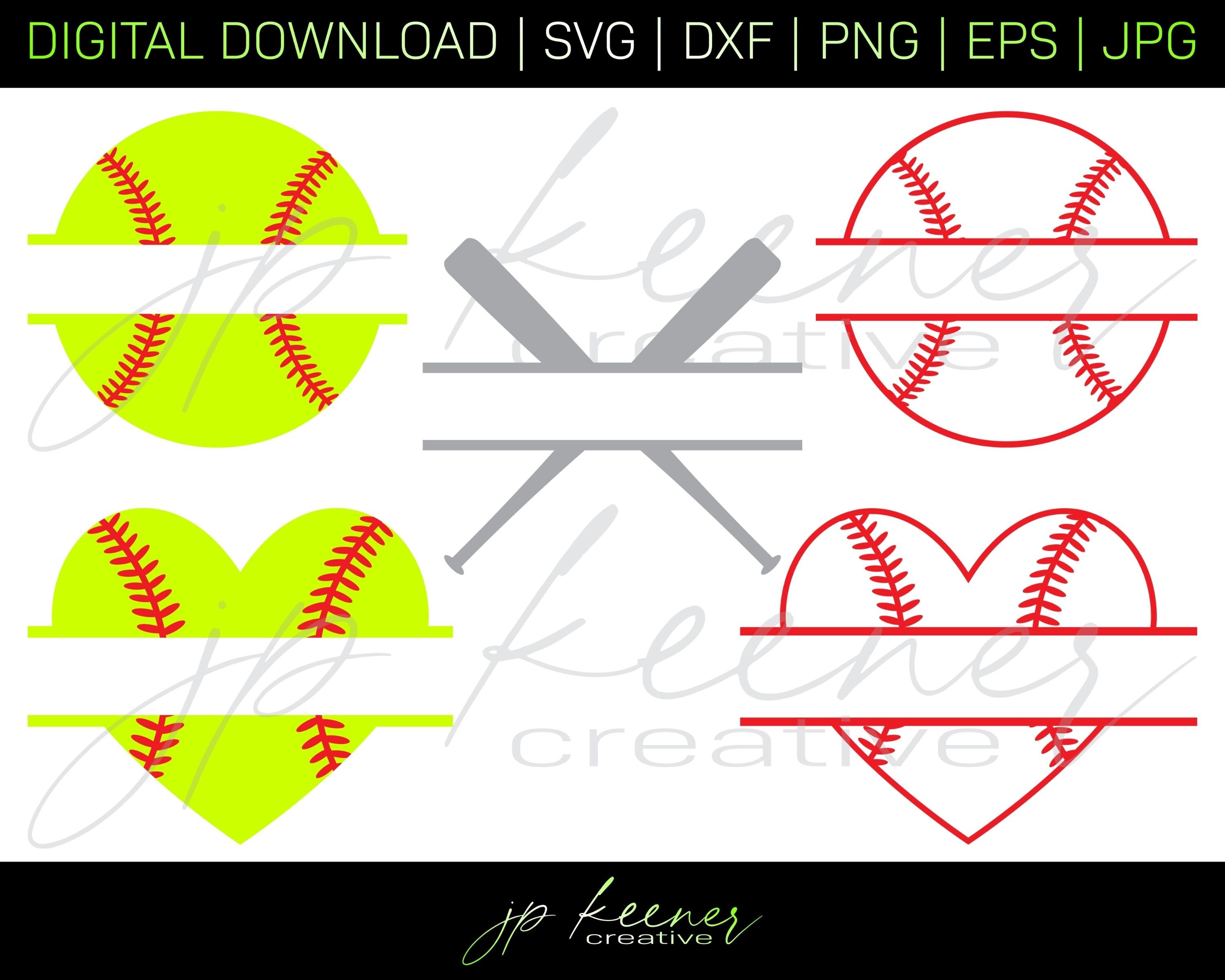 Split Softball SVG Bundle Split Softball Cut Files Split - Etsy