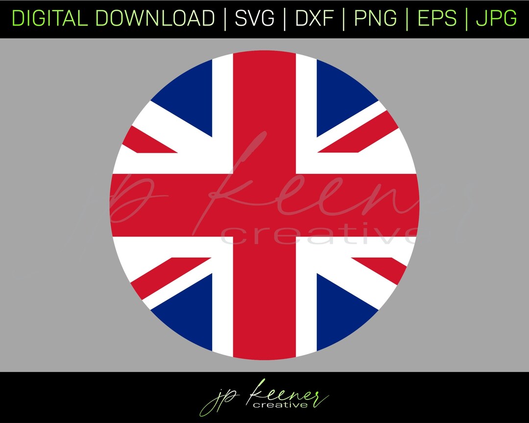 UK Flag Circle SVG Union Jack SVG Great Britain Flag Cut File United ...