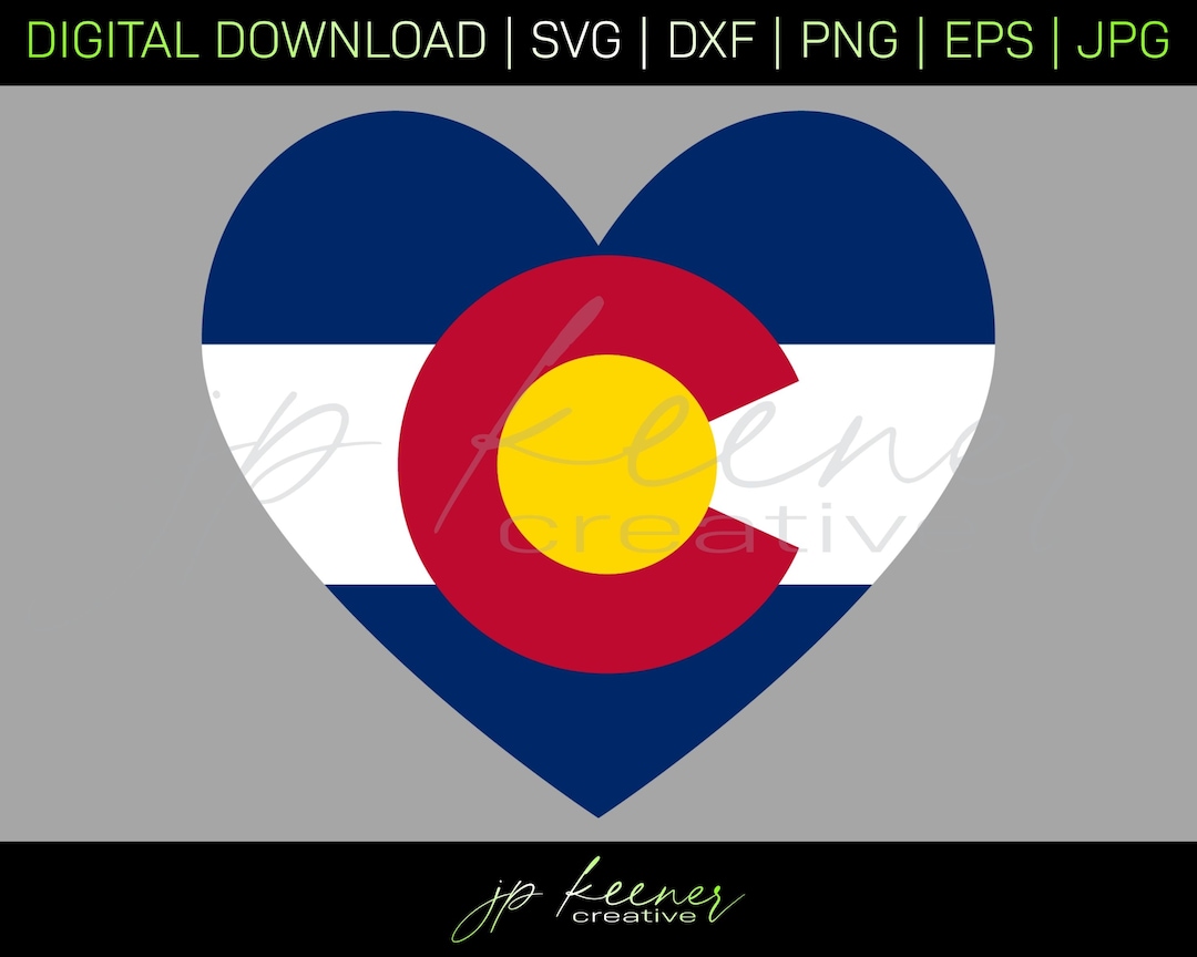 Colorado Flag Heart SVG Colorado Flag Heart Cut File Colorado Flag ...