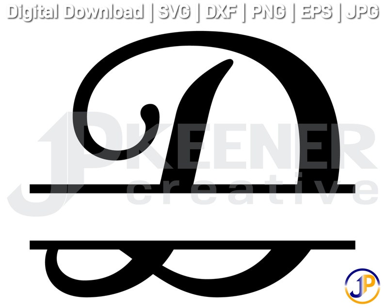 Split Monogram D SVG Split Monogram | Etsy