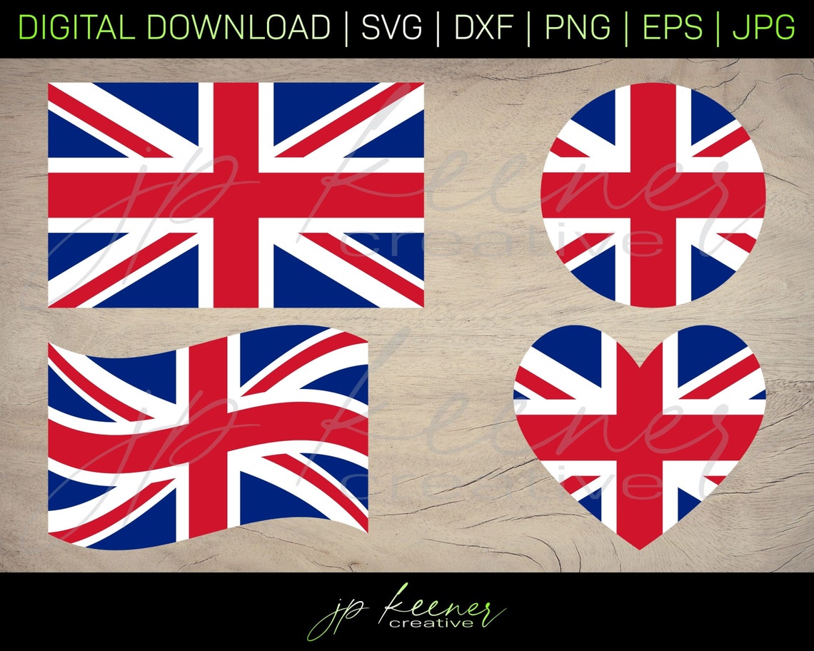 UK Flag SVG Bundle Union Jack SVG Great Britain Flag Cut - Etsy