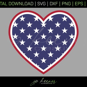 US Flag Heart SVG Bundle American Flag Heart Cut Files Patriotic Heart ...