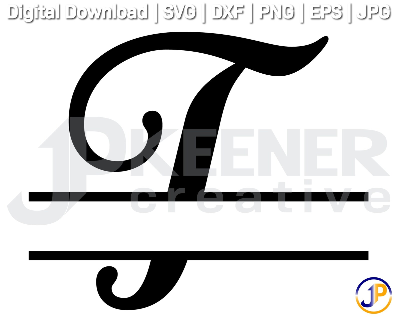 Split Monogram T SVG Split Monogram | Etsy
