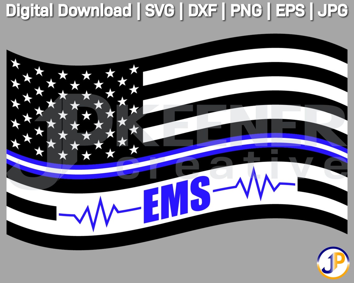 US Flag EMS SVG American Flag Cut File Cricut Design | Etsy