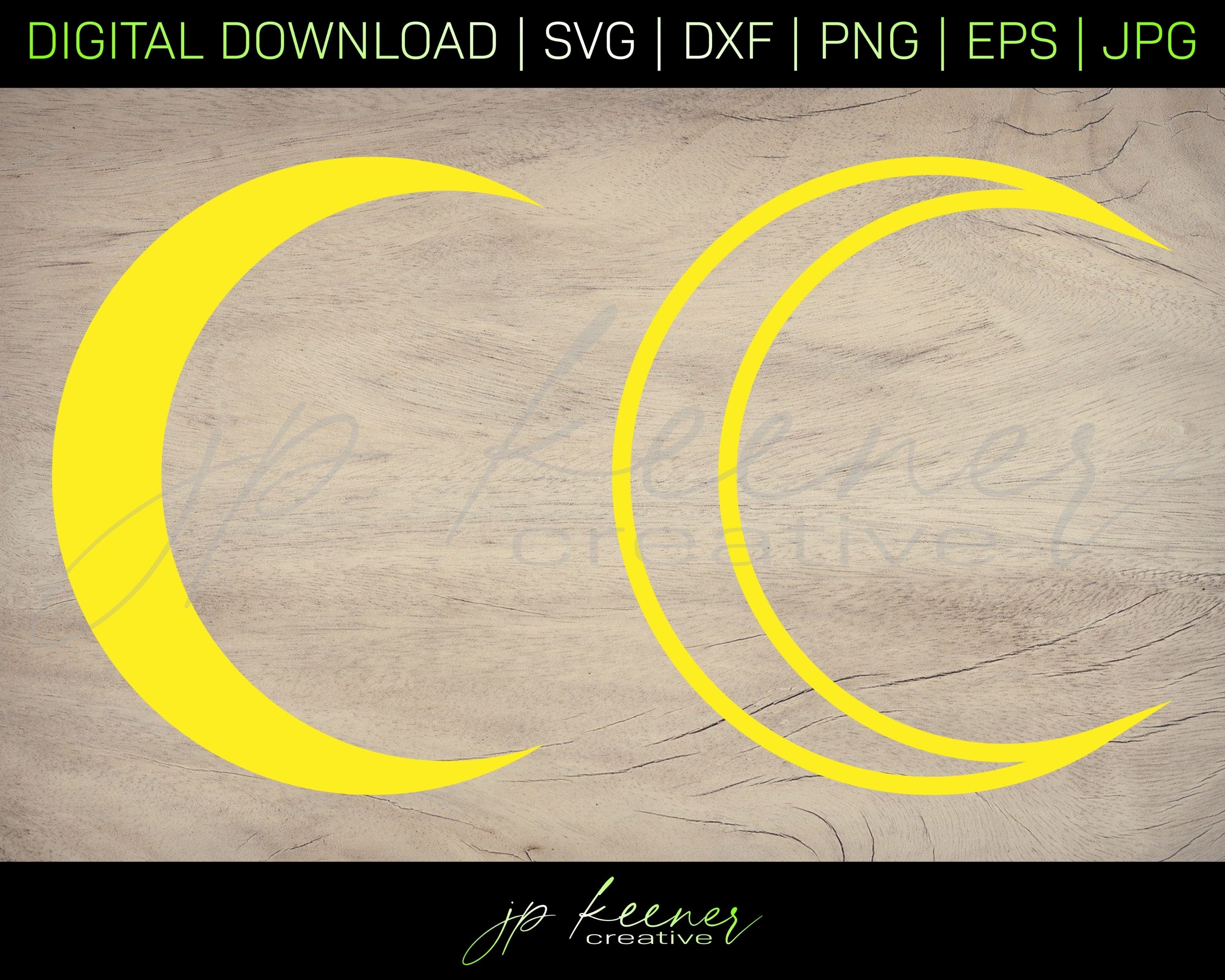 Crescent Moon SVG Set Crescent Moon Cut Files Crescent - Etsy