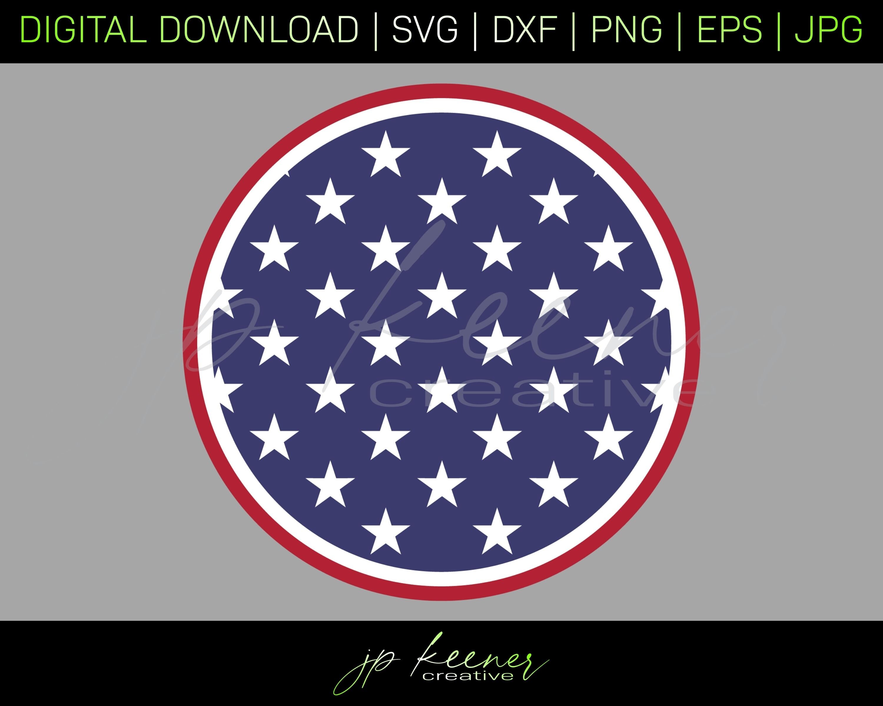 US Flag Circle SVG Bundle American Flag Cut Files | Etsy