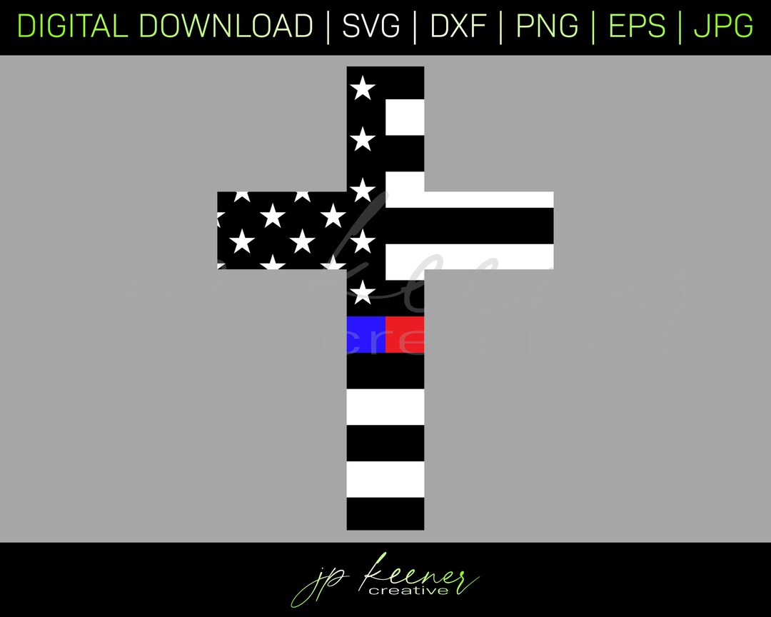 US Flag Police / Firefighter Cross SVG Police Cross SVG Firefighter ...