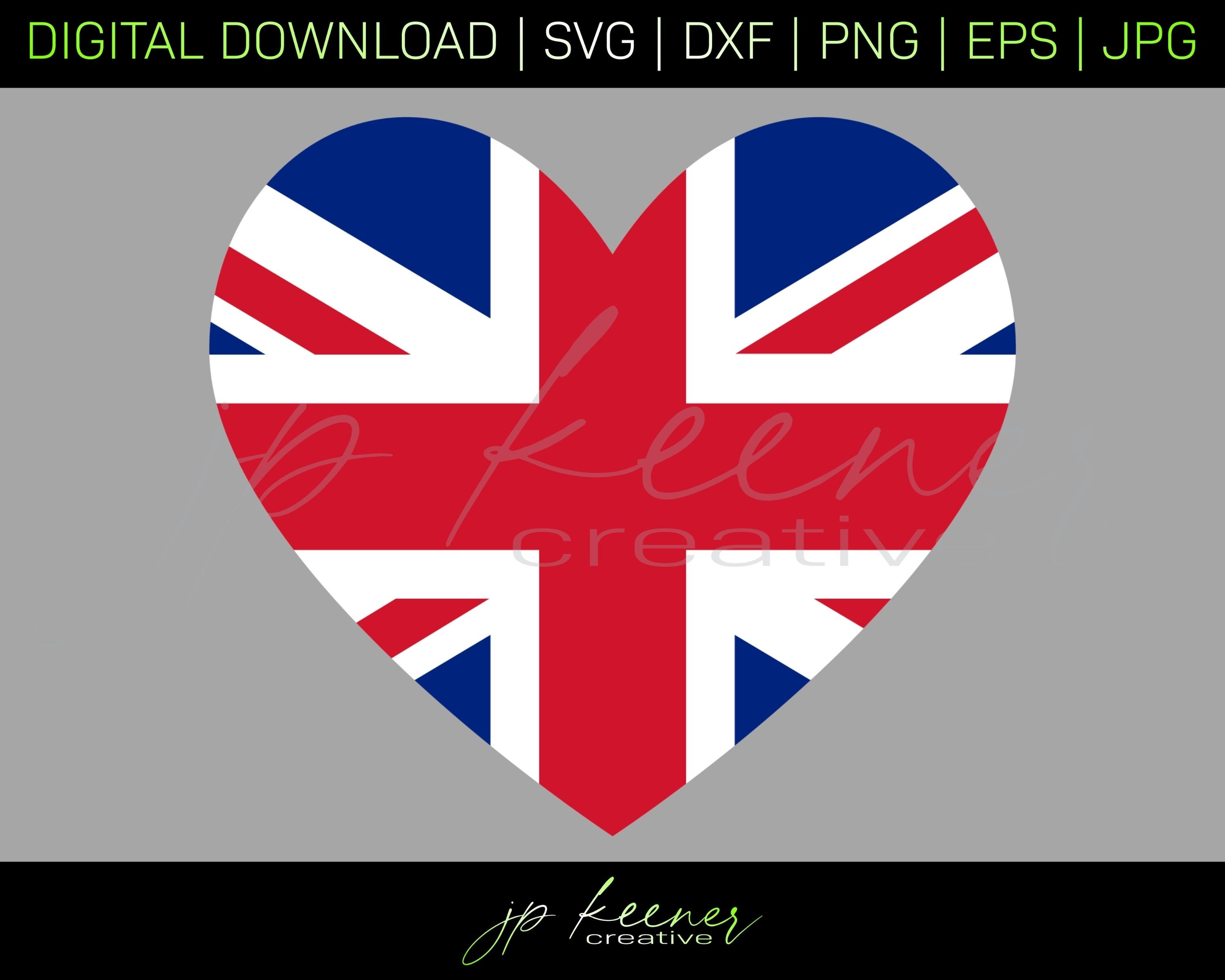 UK Flag Heart SVG Union Jack SVG Great Britain Flag Cut - Etsy
