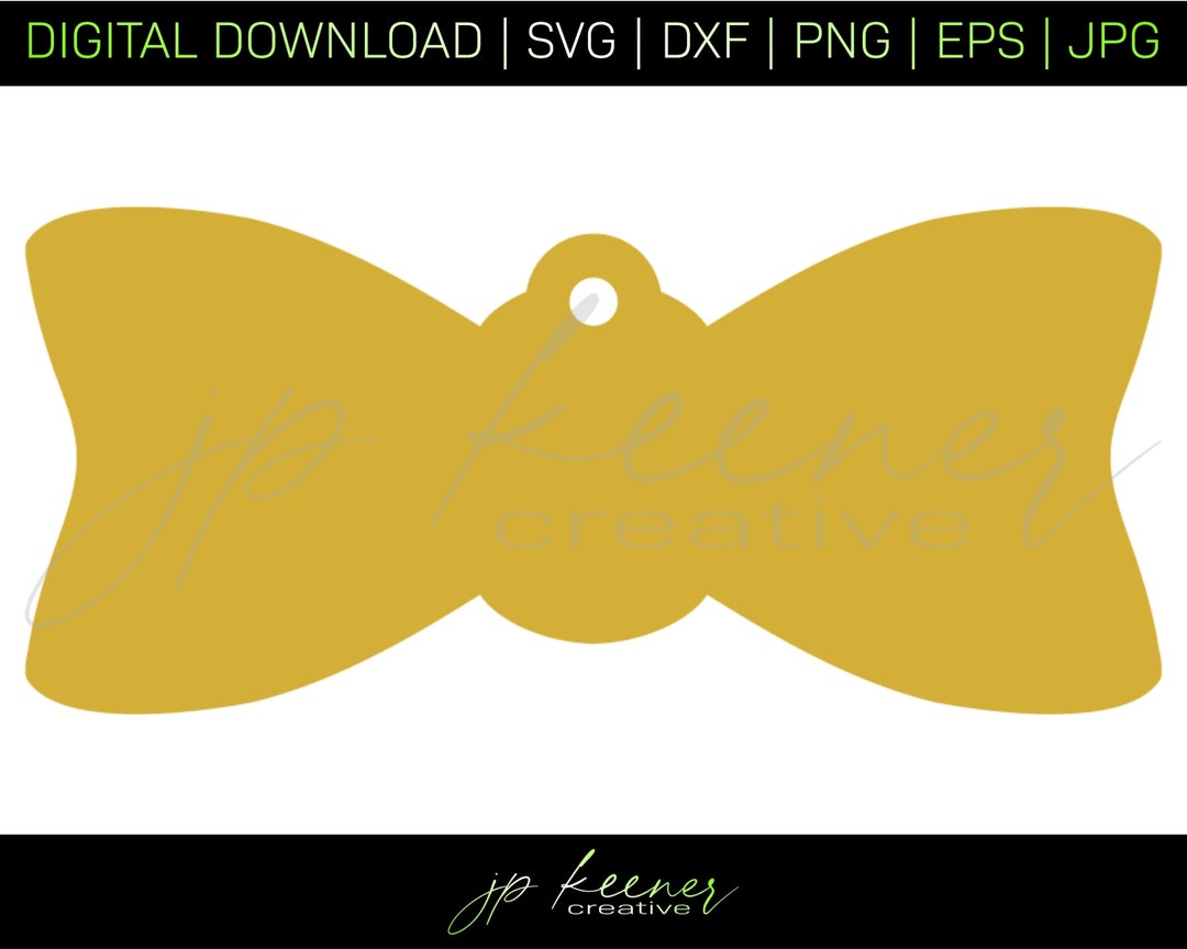 Pet ID Tag Bow SVG Dog Tag Cut Files Pet Tag DXF Pet Tag Cut Files ...