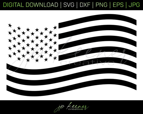 US Flag SVG American Flag Cut Files American Flag DXF | Etsy