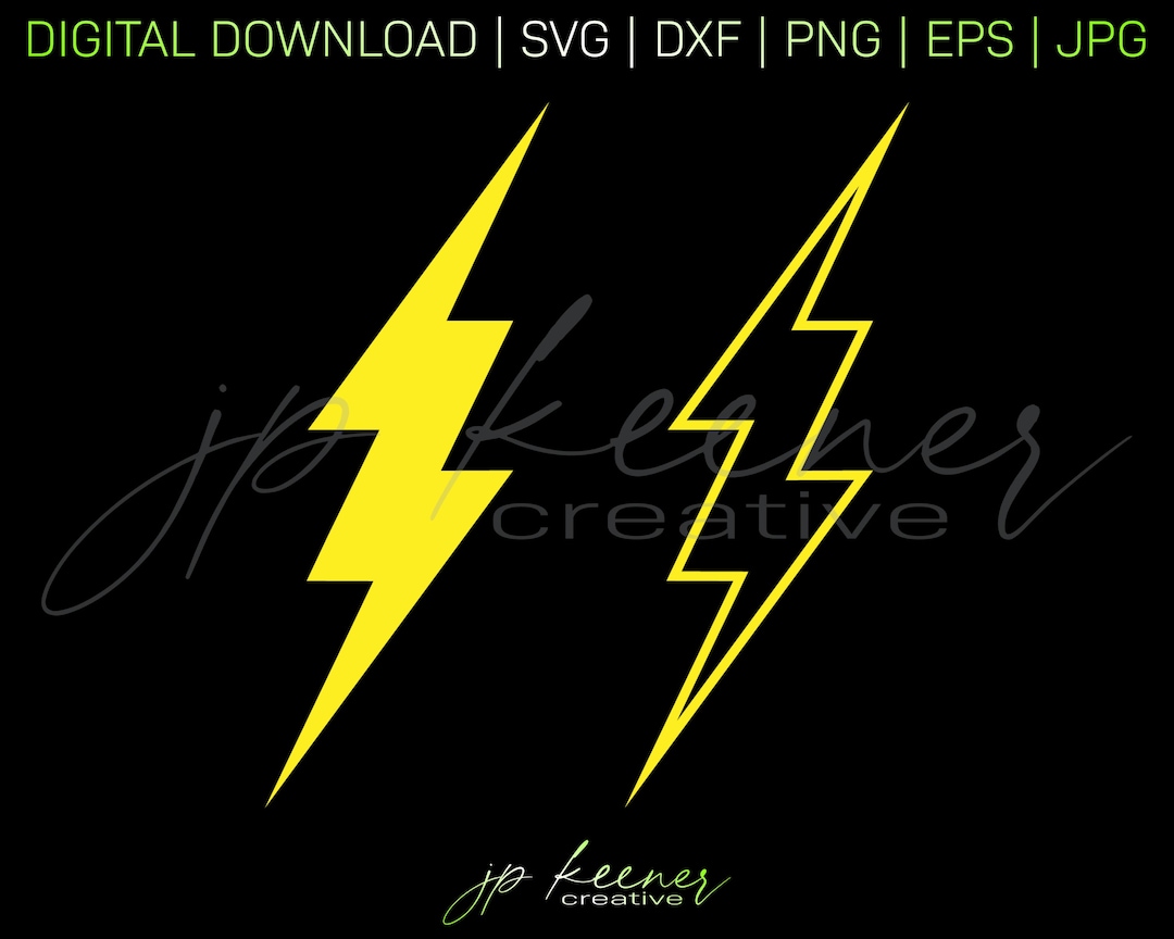 Lightning Bolt SVG Set Lightning Bolt Cut Files Lightning - Etsy