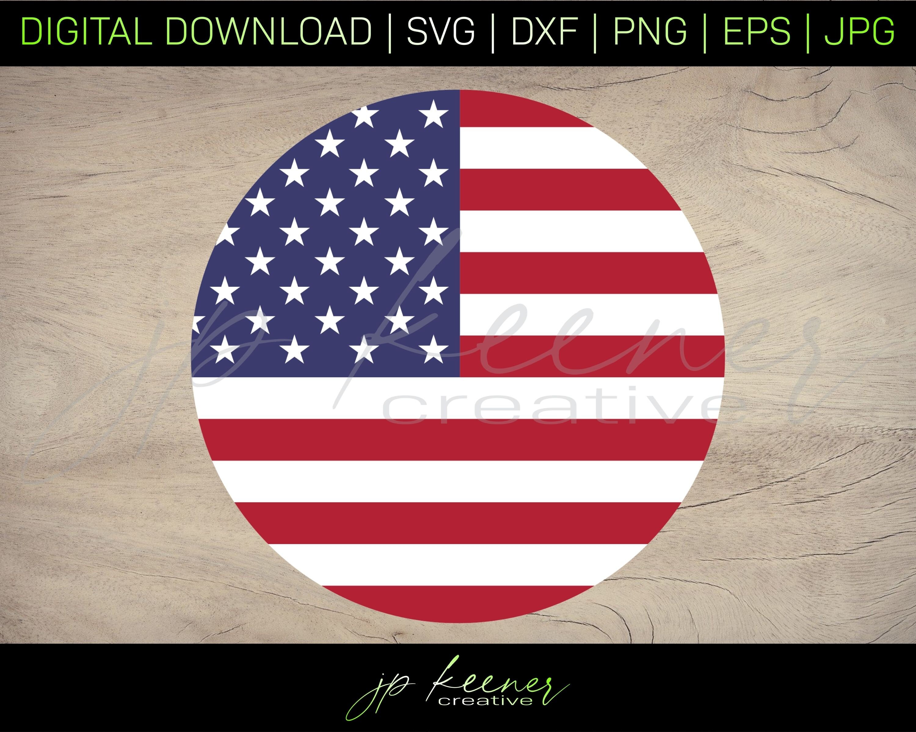 US Flag Circle SVG US Flag Circle Cut File American Flag - Etsy