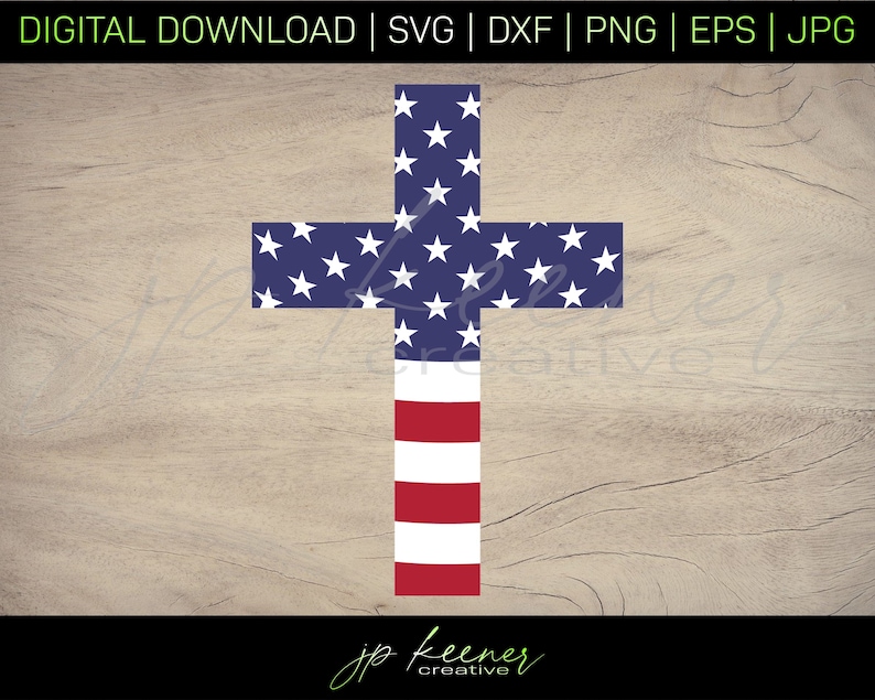 US Flag Cross SVG American Flag Cross Cut Files US Flag | Etsy