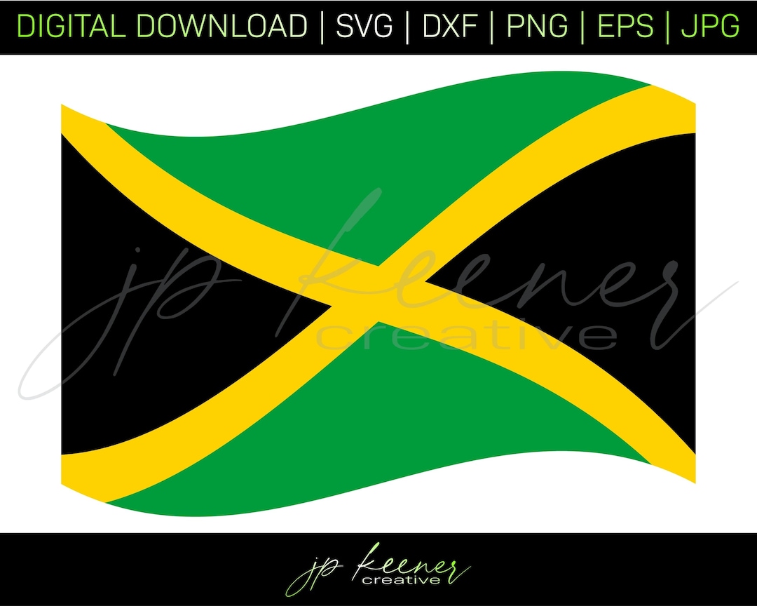 Jamaica Flag SVG Jamaica Flag Cut File Jamaica Flag DXF Jamaican Flag ...