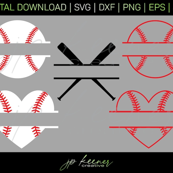 Split Baseball Svg - Etsy